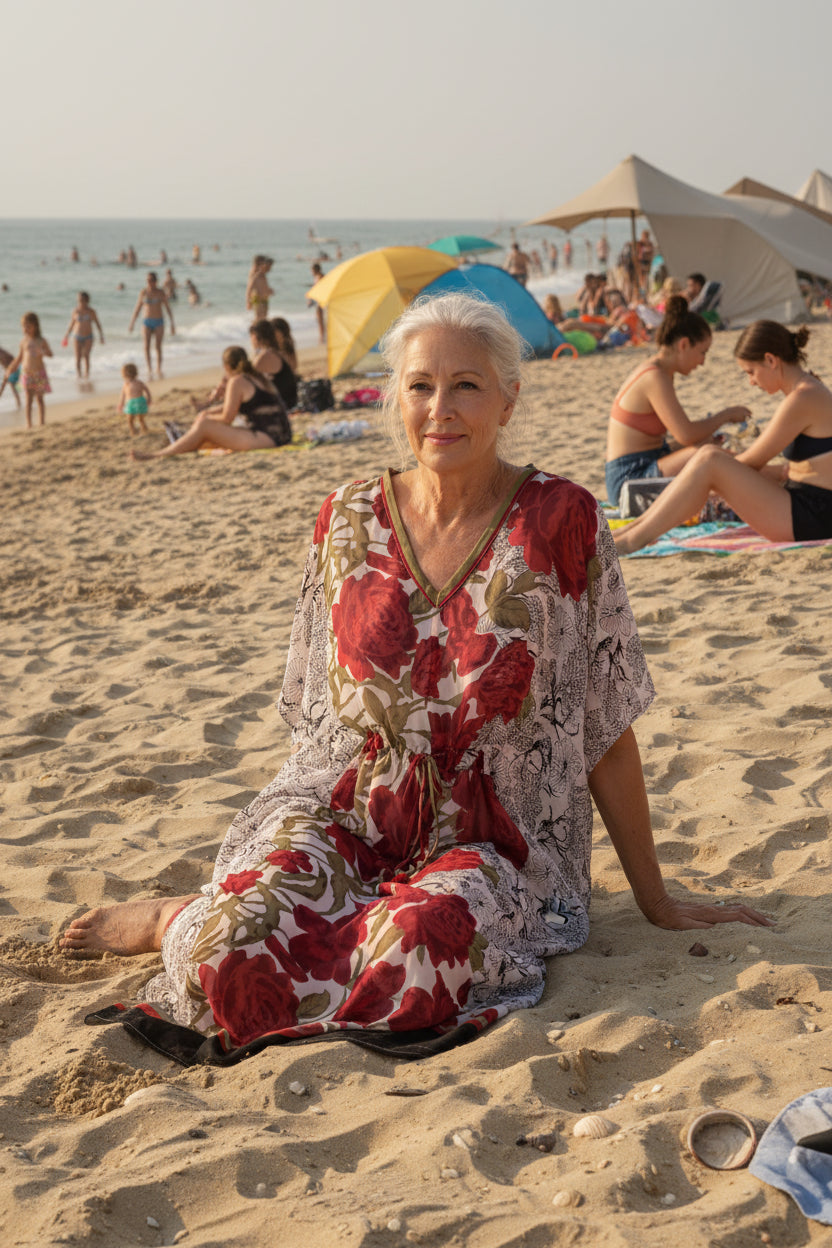 SHEER AVATAR PURE SILK MAXI KAFTAN ROSE – Suttles & Seawinds